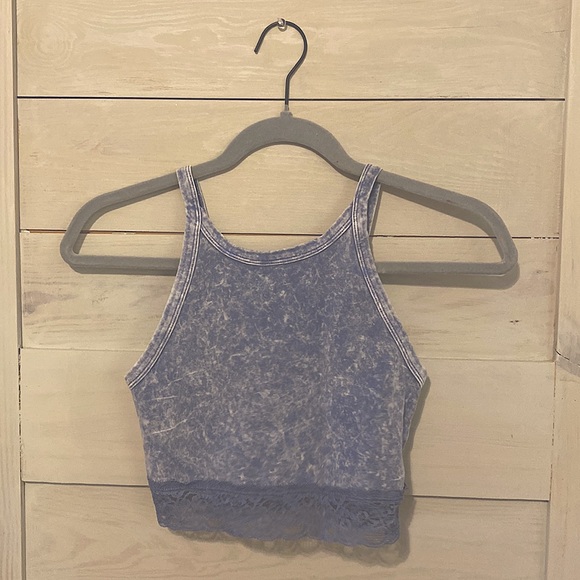 Colsie | Tops | Colsie Blue Lace Trim Tank Top | Poshmark